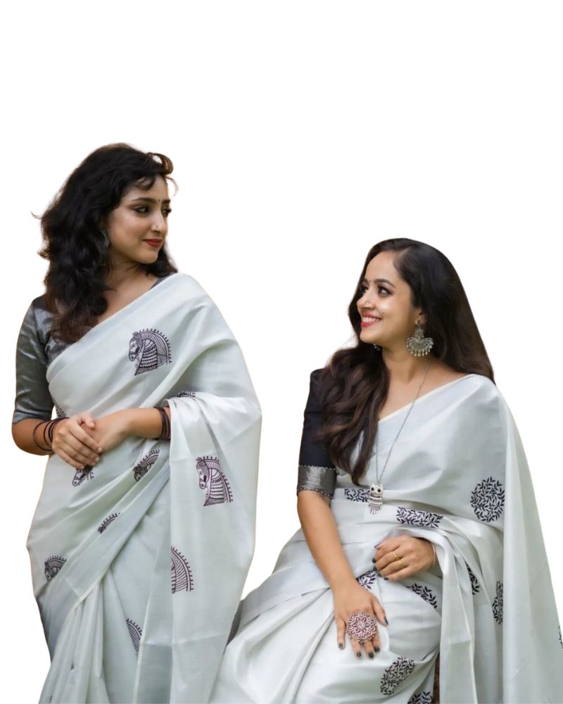 Brandwin Silver Zari Border Silk Tissue Saree » brandwin.in